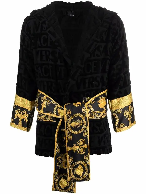Versace I Love Baroque Short Robe - Black