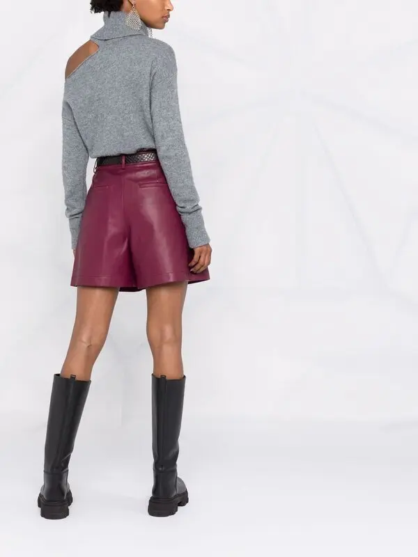 Red Valentino High-waisted Gathered-detail Shorts