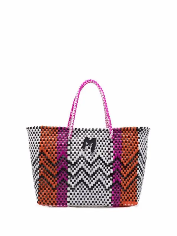 Missoni Woven Zig-Zag Tote Bag White Editorialist