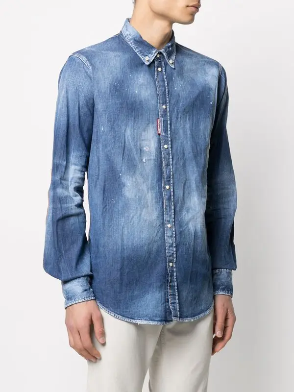 Dsquared2 Distressed Effect Denim Shirt