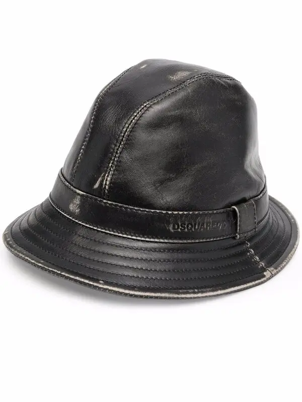Dsquared2 Distressed Leather Hat