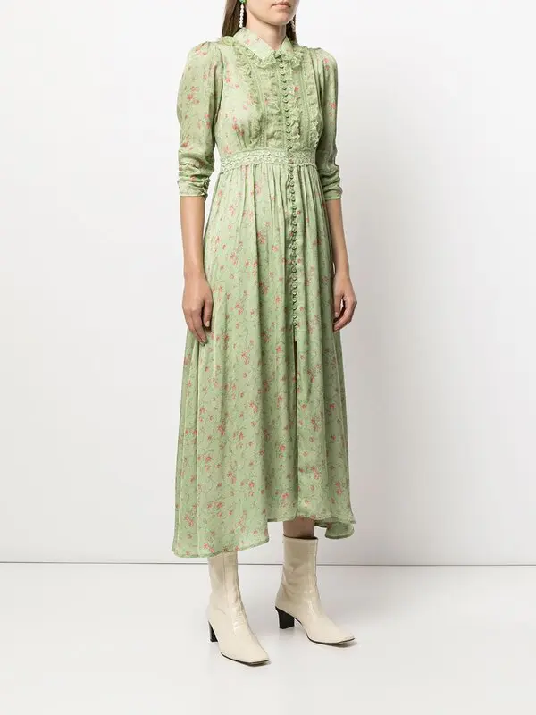 green satin button dress Green Collared Button Down Tie Waist Dress – SSYS