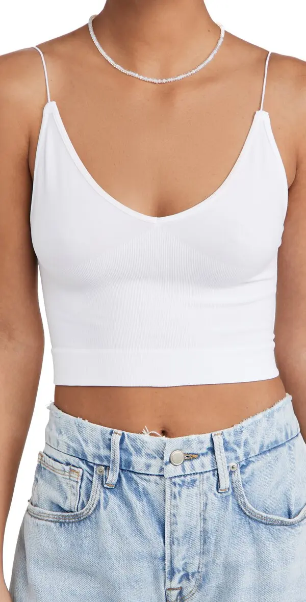 Free People Ribbed V Neck Brami Top
