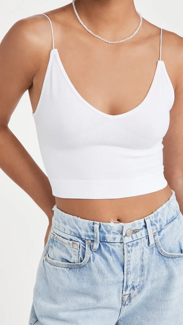 Free People Ribbed V Neck Brami Top