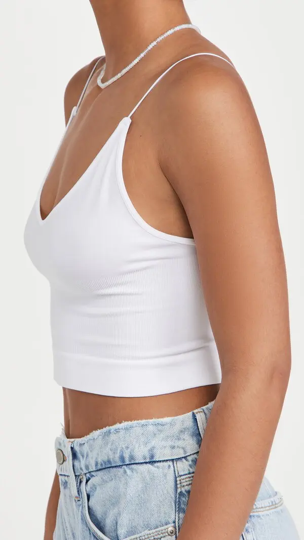 Free People Ribbed V Neck Brami Top