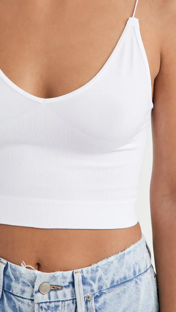 Free People Ribbed V Neck Brami Top