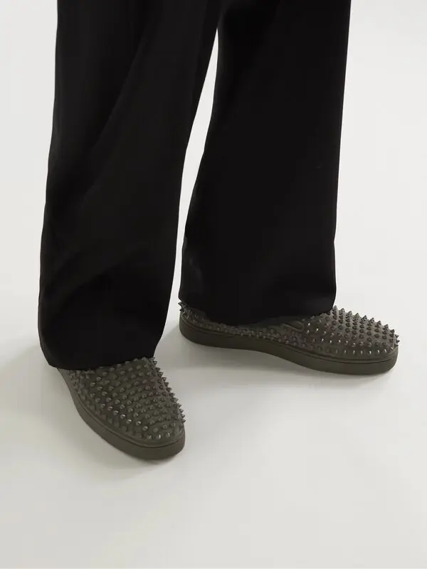 Christian Louboutin Roller-Boat Spiked Suede Slip-On  display picture 3