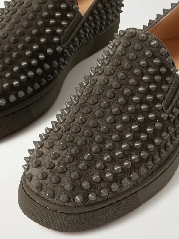 Christian Louboutin Roller-Boat Spiked Suede Slip-On  display picture 1