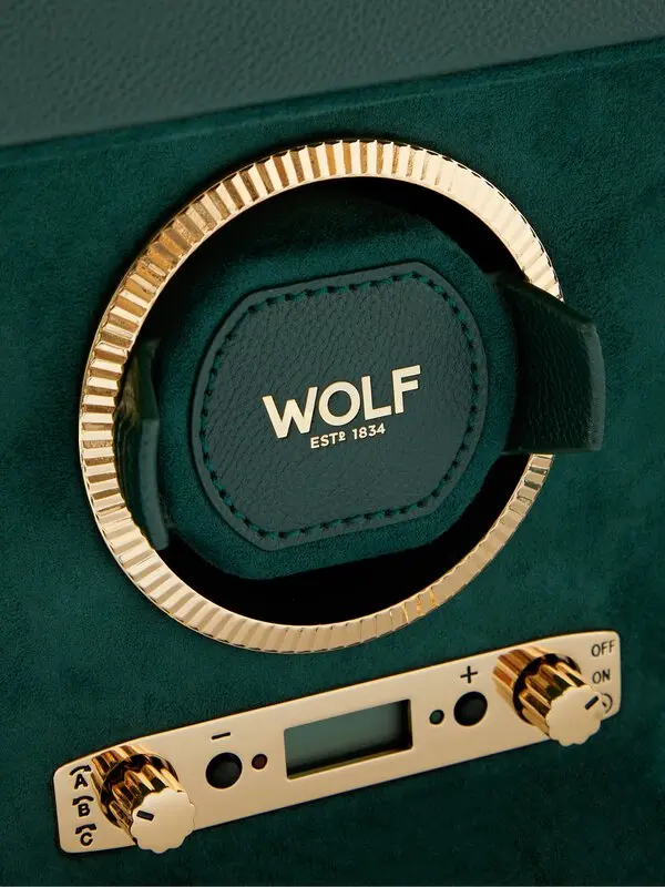 Wolf Pebble-grain Vegan Leather Triple Watch Winder
