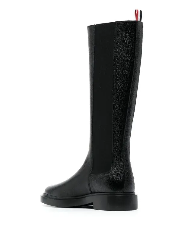 Thom Browne Pebble Grain 4-bar Knee High Chelsea Boots