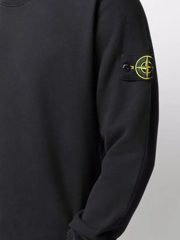 Stone Island Logo Patch Sweatshirt - Black