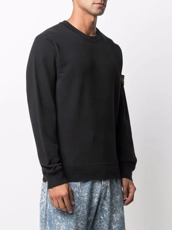 Stone Island Logo Patch Sweatshirt - Black
