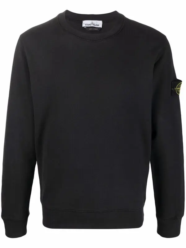 Stone Island Logo Patch Sweatshirt - Black