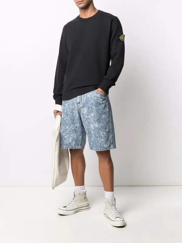 Stone Island Logo Patch Sweatshirt - Black