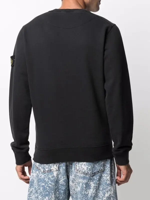 Stone Island Logo Patch Sweatshirt - Black