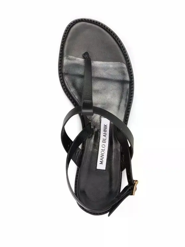 Manolo Blahnik Hata Slingback Sandals - Black