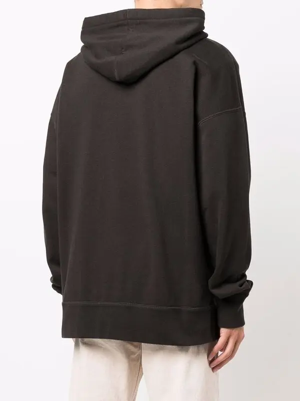 Isabel Marant Miley Flocked-logo Hoodie - Black