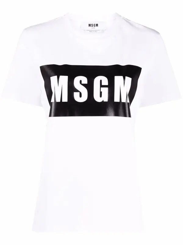 MSGM Logo-print Cotton T-shirt - White