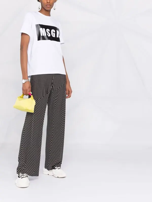 MSGM Logo-print Cotton T-shirt - White