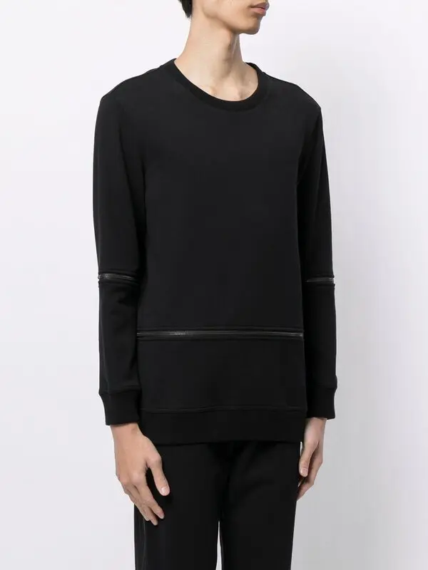 PORTS V Zip Detail Crewneck Sweatshirt