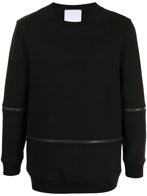 PORTS V Zip Detail Crewneck Sweatshirt