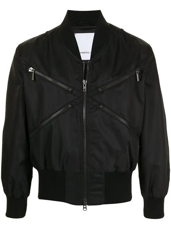 PORTS V Zip-embellished Bomber Jacket - Black