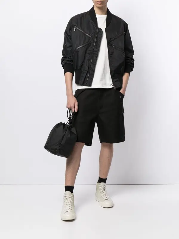 PORTS V Zip-embellished Bomber Jacket - Black