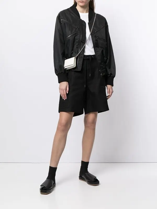 PORTS V Zip-embellished Bomber Jacket - Black