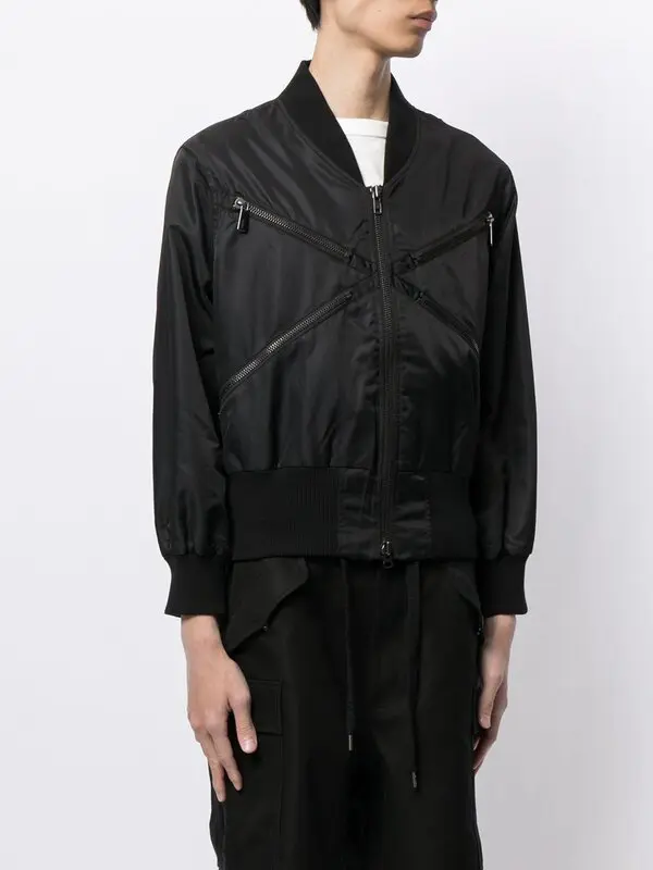 PORTS V Zip-embellished Bomber Jacket - Black