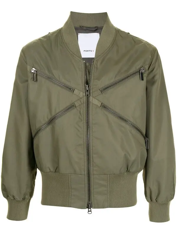 PORTS V Zip-embellished Bomber Jacket - Green
