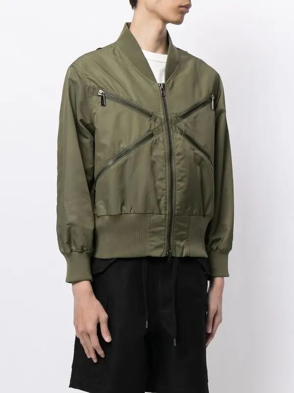 PORTS V Zip-embellished Bomber Jacket - Green