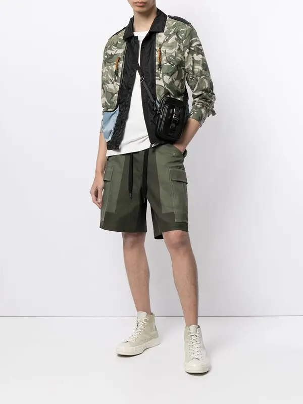 PORTS V Panelled Camouflage Print Bomber Jacket