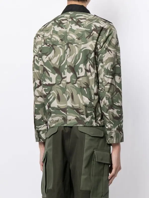PORTS V Panelled Camouflage Print Bomber Jacket