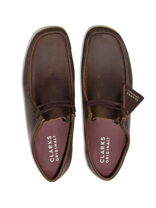Clarks Wallabee Leather Derby Shoes - Brown