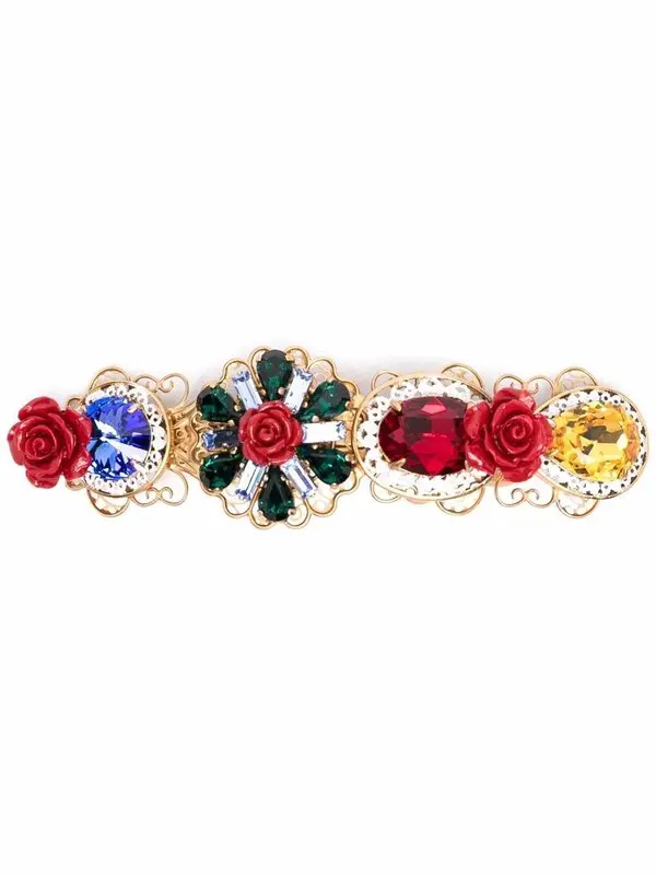 Dolce & Gabbana Rhinestone-Embellished Hair Clip - Gold | Editorialist