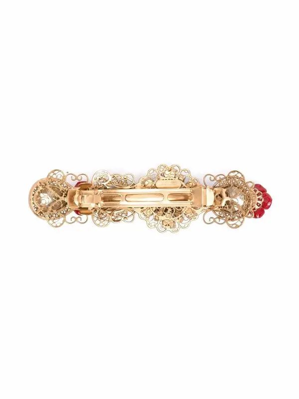 Dolce & Gabbana Rhinestone-Embellished Hair Clip - Gold | Editorialist