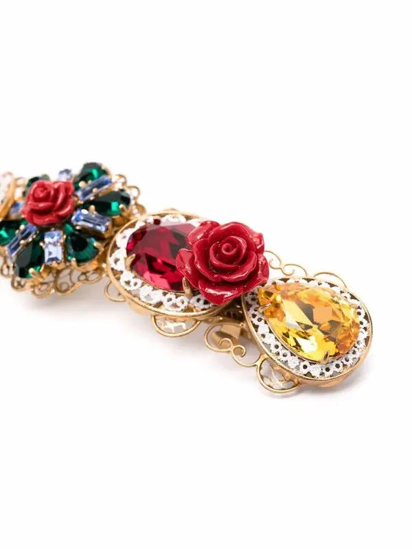 Dolce & Gabbana Rhinestone-Embellished Hair Clip - Gold  display picture 3