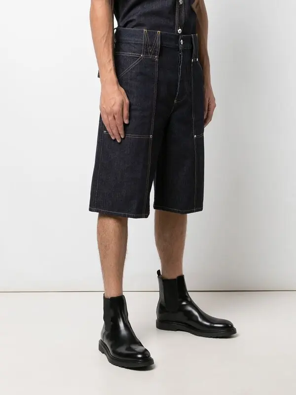 Bottega Veneta Wide-Leg Knee-Length Denim Shorts - Blue | Editorialist