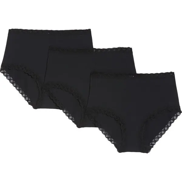 Natori 3-pack Cotton Full Briefs - Black