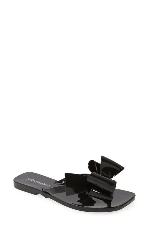 Jeffrey Campbell Sugary Bow Flip Flop - Black Shiny