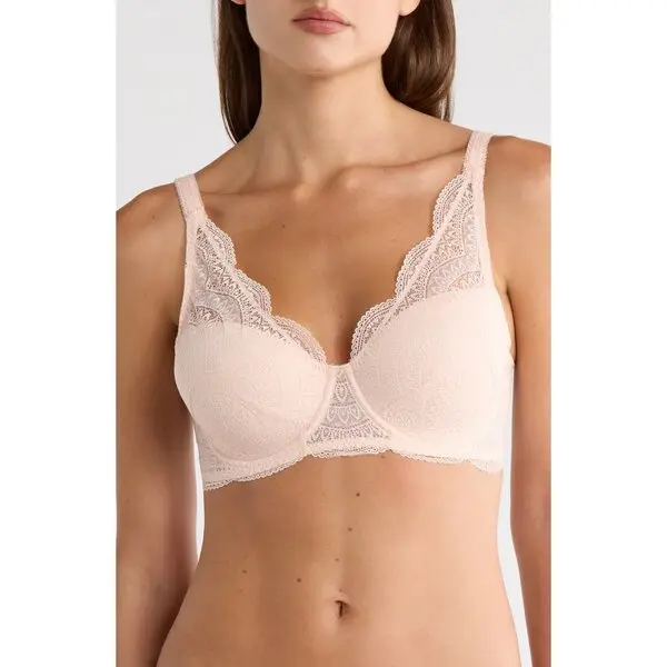 Simone Perele Karma Underwire Lace Demi Bra - Petal Powder