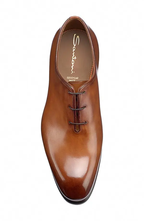 Santoni Plain Toe Derby