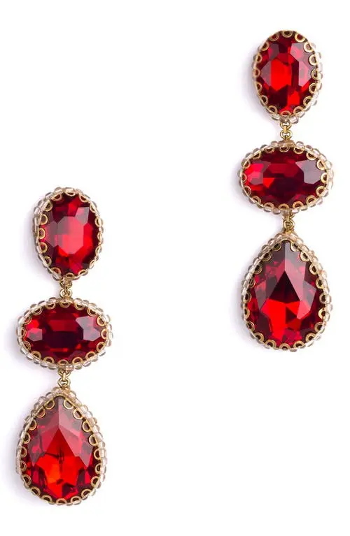 Deepa Gurnani Hadlee Drop Earrings - Ruby