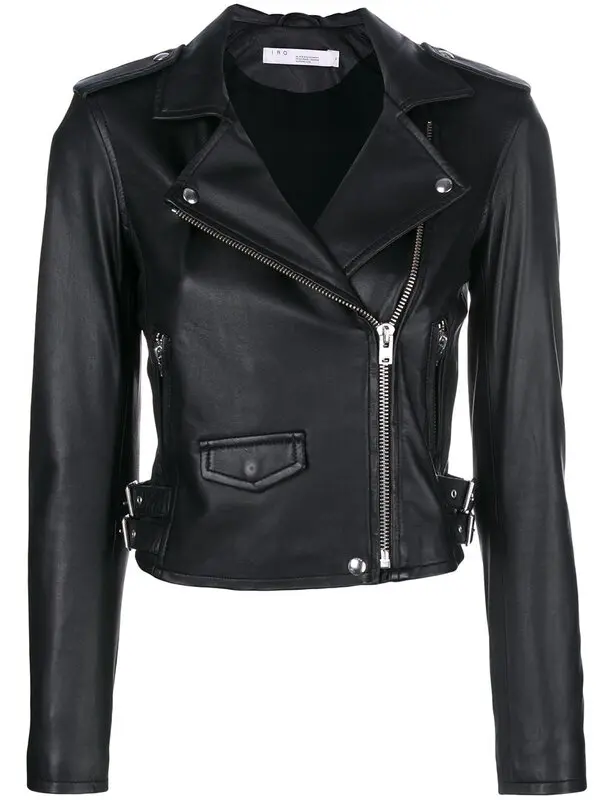 IRO PARIS Cropped Biker Jacket - Black
