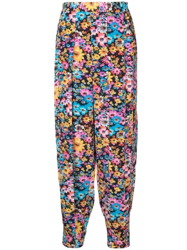 Stella McCartney Christelle Floral-print Tapered Trousers - Blue