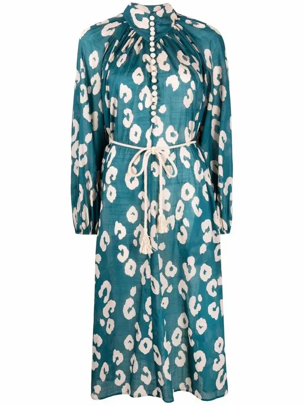 Zimmermann Shelly Midi Shirt Dress - Blue | Editorialist
