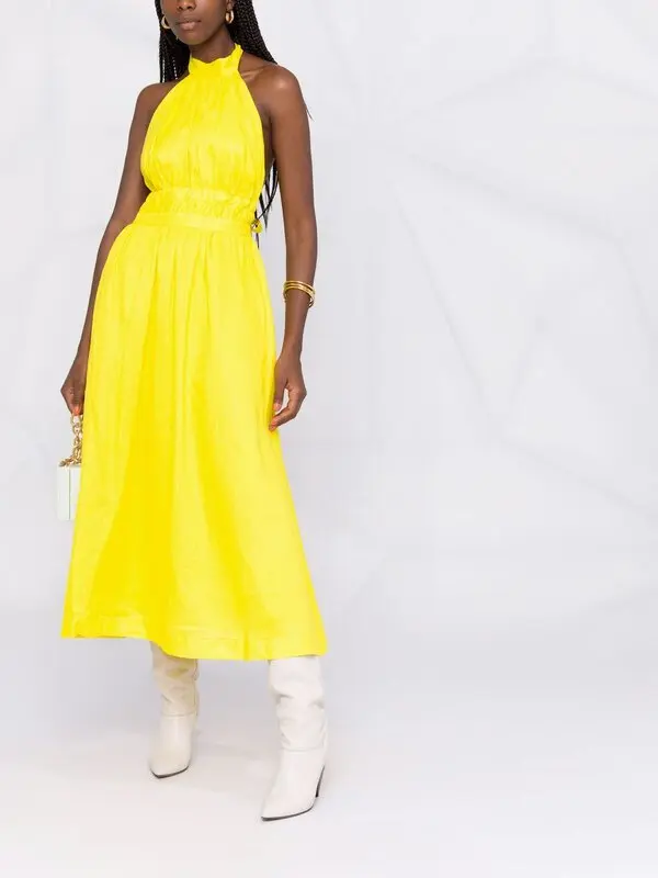 zimmermann shelly halter dress Halter-Bow Midi - Yellow Midi dress