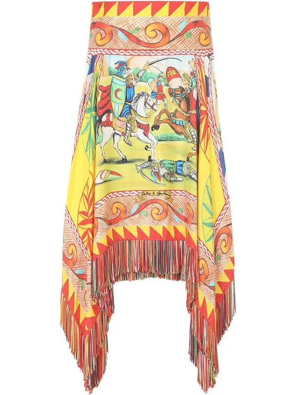 Dolce & Gabbana Carretto-print Twill Miniskirt