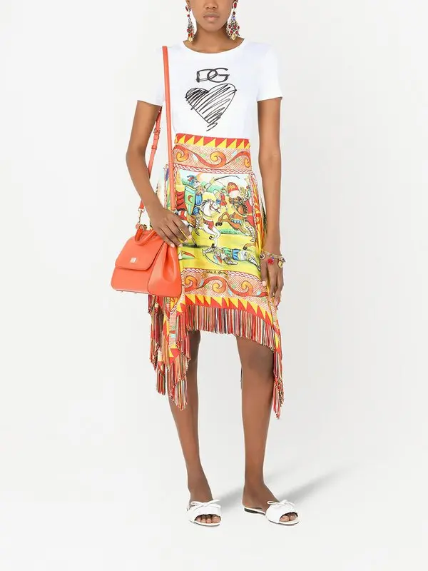 Dolce & Gabbana Carretto-print Twill Miniskirt
