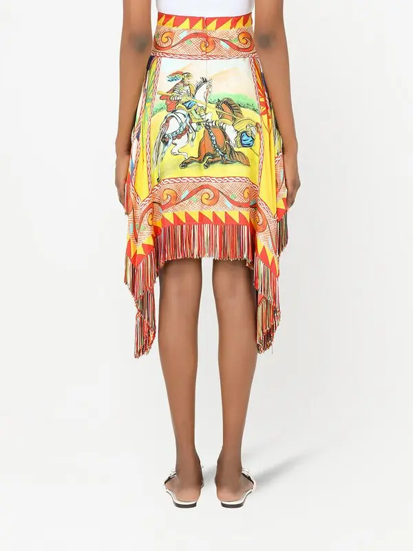 Dolce & Gabbana Carretto-print Twill Miniskirt